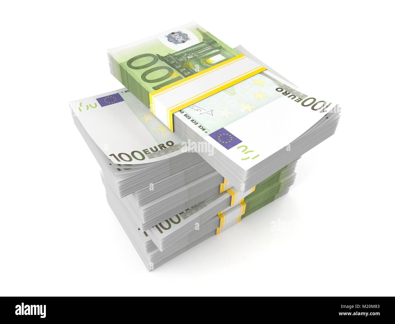 Stack of euro currency isolated on white background Stock Photo - Alamy