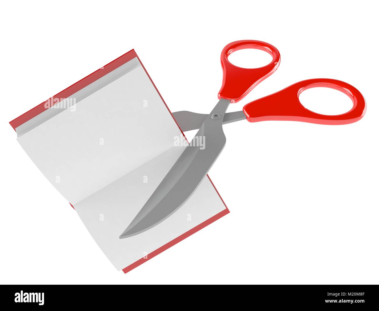 Book with scissors isolated on white background Stock Photo - Alamy