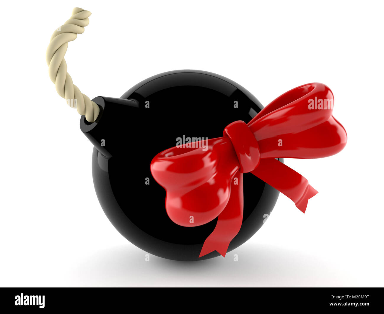 Bomb with ribbon isolated on white background Stock Photo - Alamy