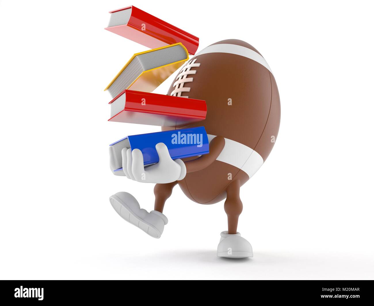 Rugby character holding books isolated on white background Stock Photo ...