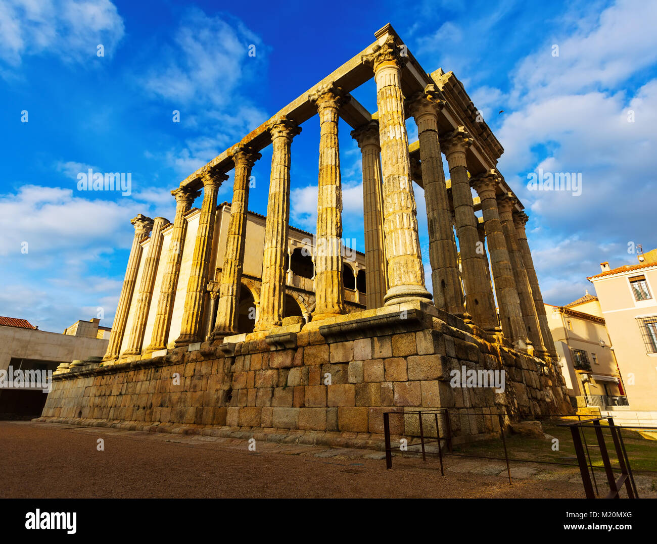 Wide angle shot of ancient temple. Merida, Spain Stock Photo - Alamy
