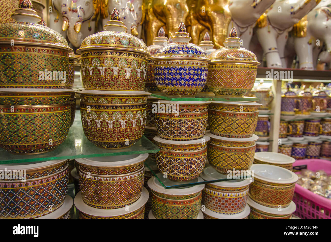 An antique thai benjarong ceramic hi-res stock photography and images ...