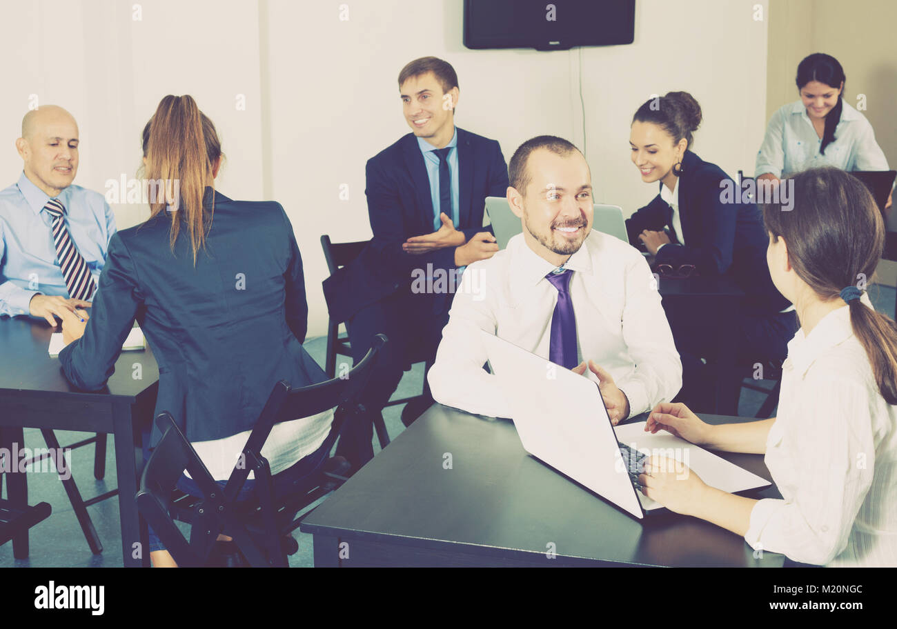 Young managers having discussion hi-res stock photography and images ...