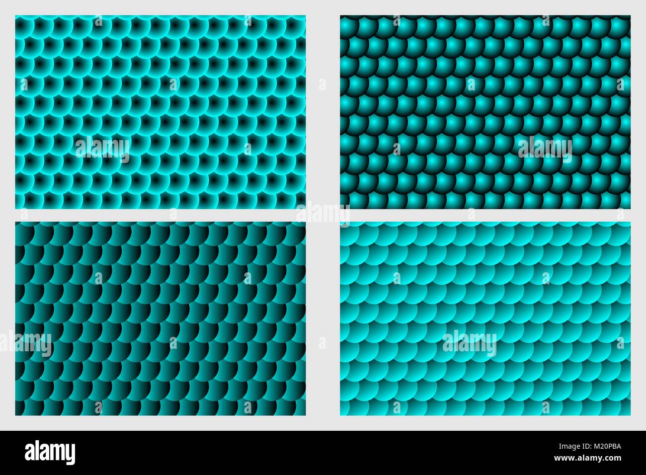 Fish scale pattern, Simple circular background - blue set - vector ...