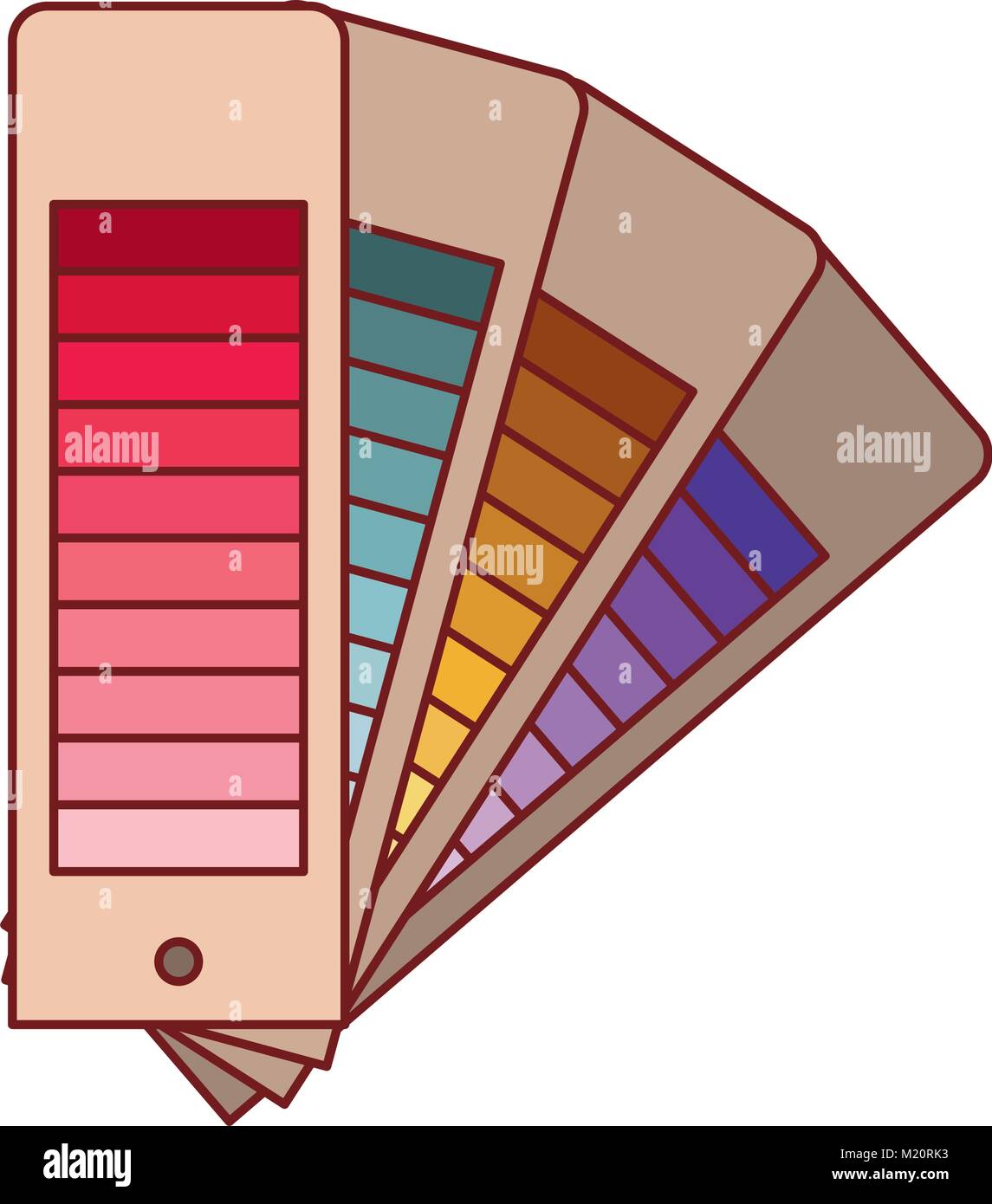 color palette guide scale set in colorful silhouette with thin red ...