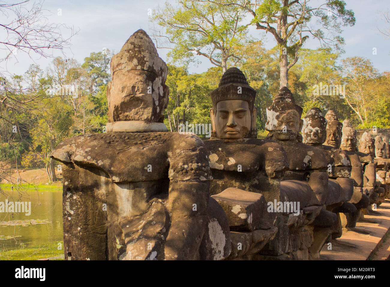 Gate Guardians ,stone sculptures in Angkor Wat, Cambodia Stock Photo ...