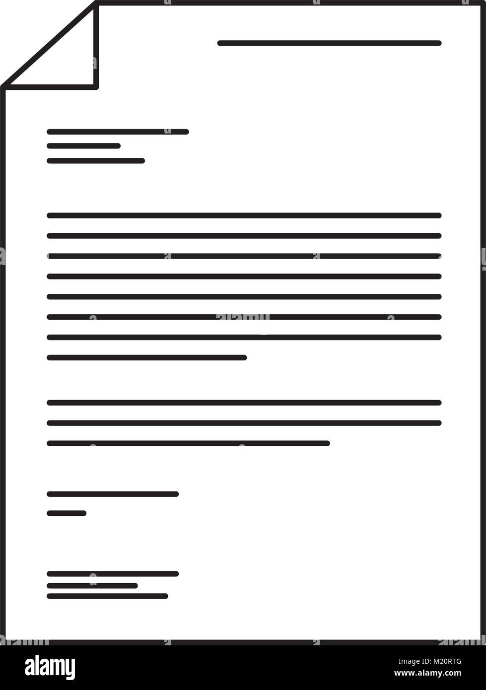 sheet document icon in black contour Stock Vector Image & Art - Alamy