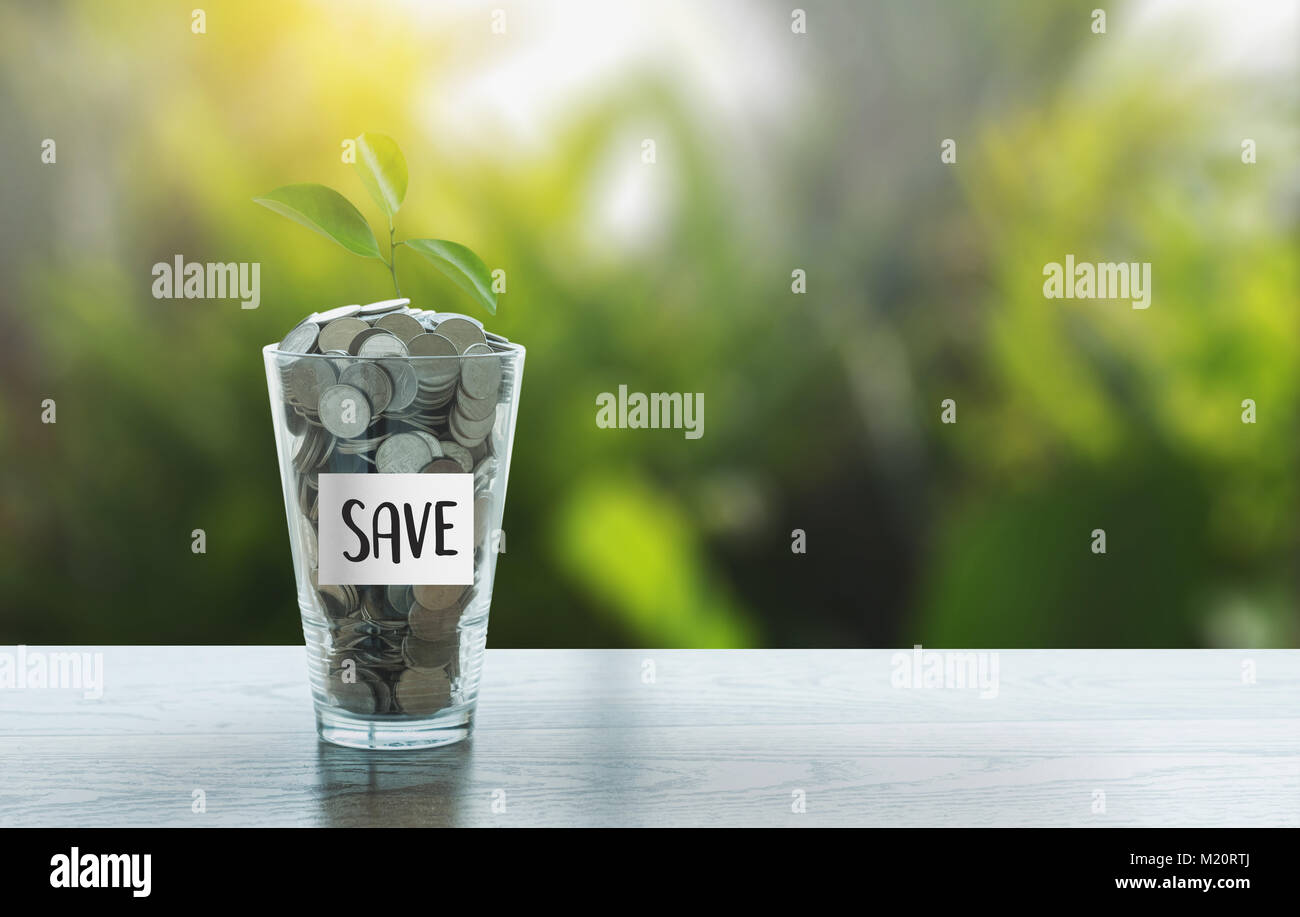 Money (coins) inscription "save" business, saving, growth, economic ...