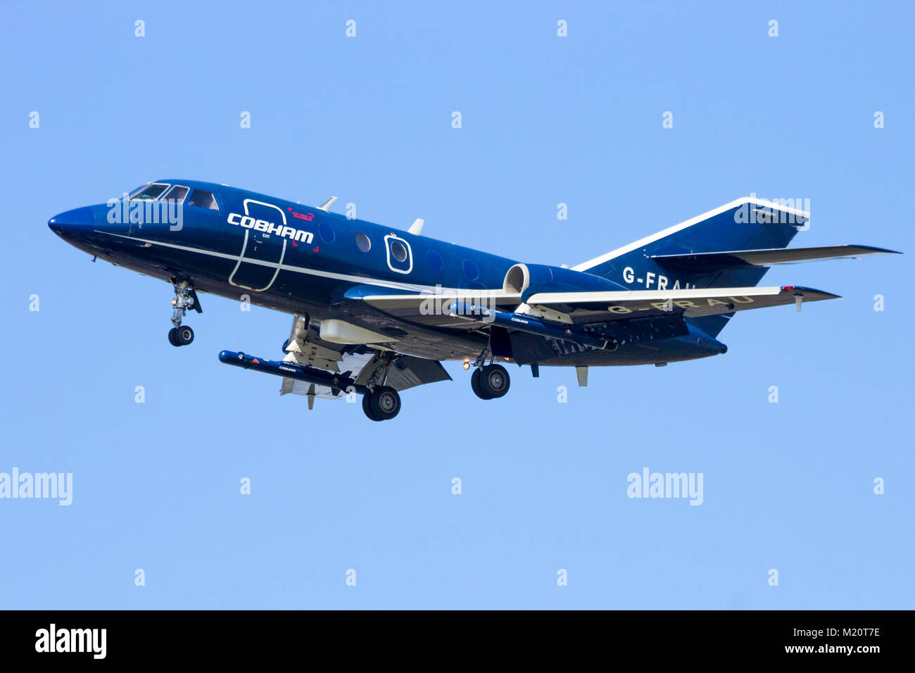 LEEUWARDEN, NETHERLANDS - APRIL 15, 2015: Dassault Falcon 20 target ...