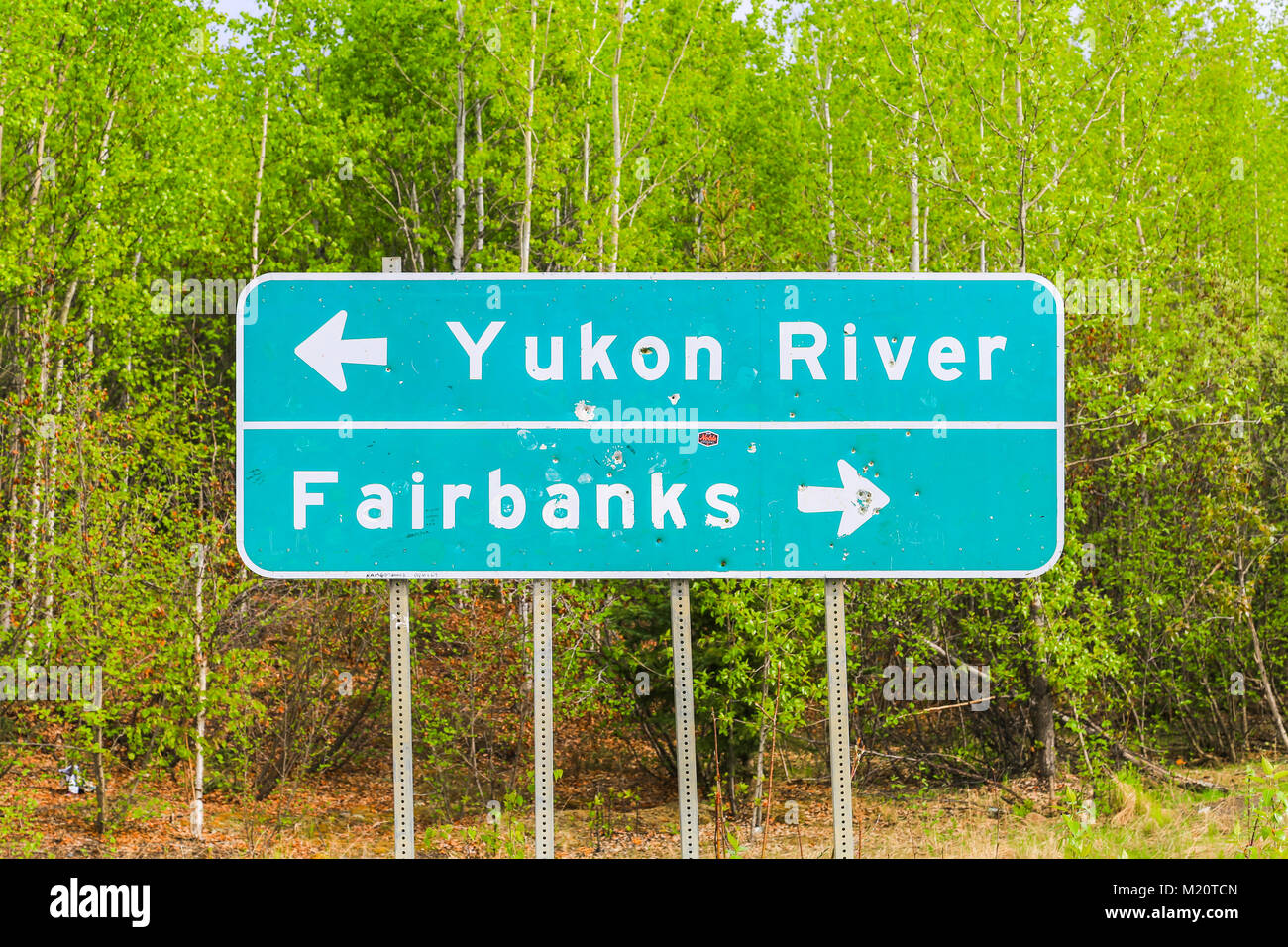 Dalton Highway, Alaska, USA - May 24, 2017: Street sign displaying the ...