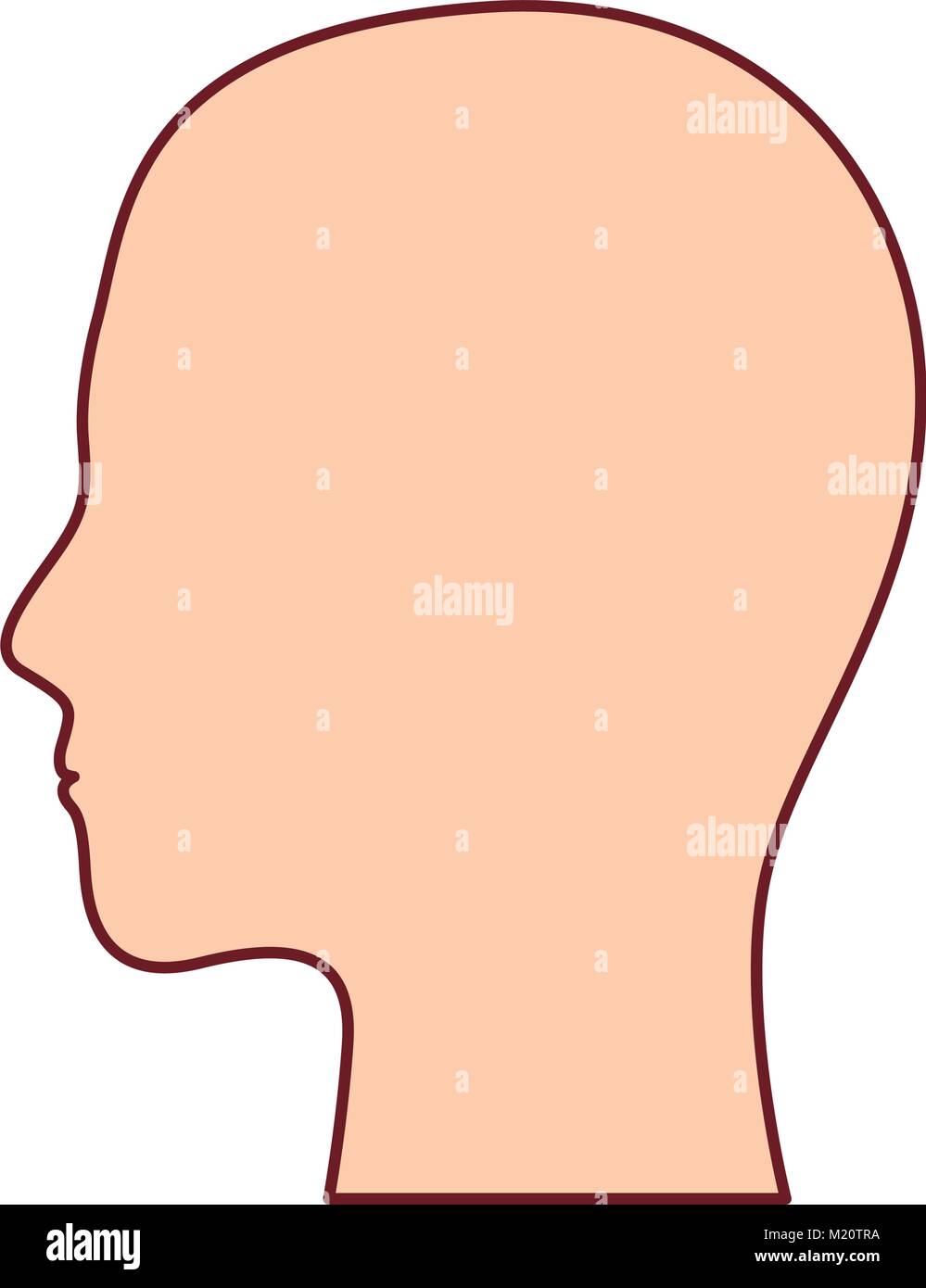 human head in colorful silhouette with brown contour Stock Vector Image ...