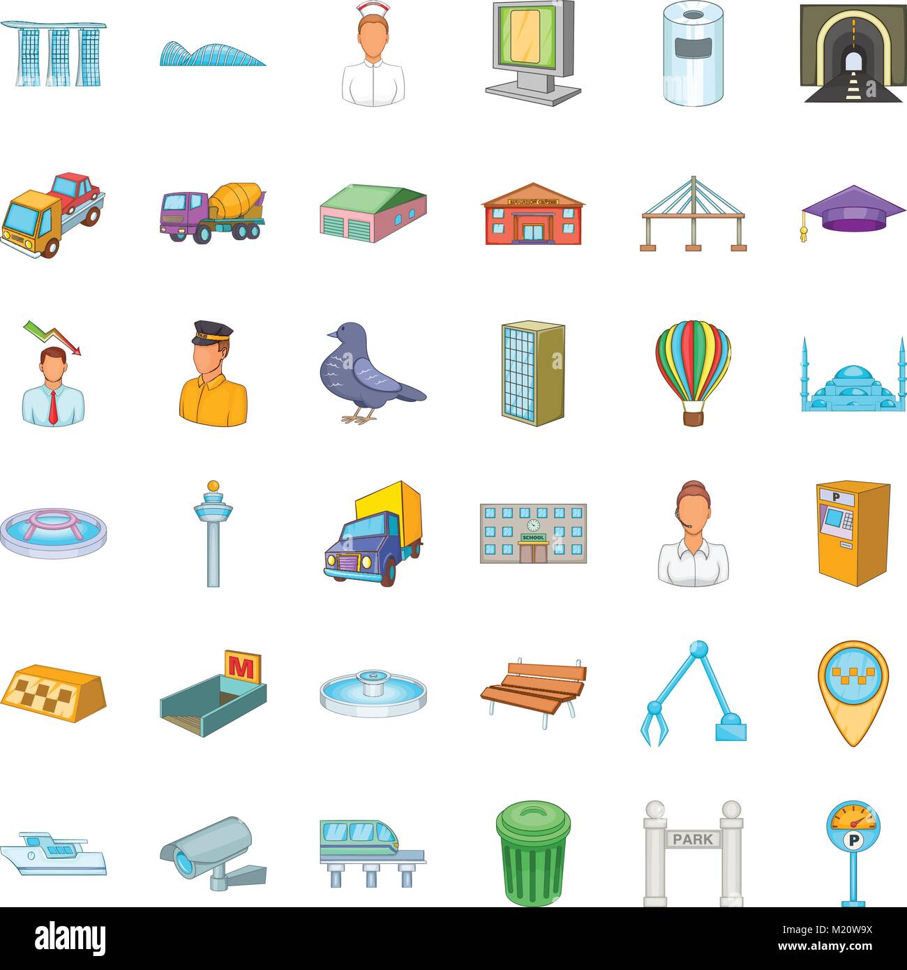 Inhabitant icons set, cartoon style Stock Vector Image & Art - Alamy