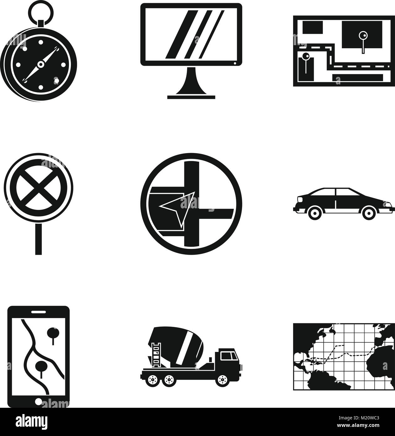 Location way icons set, simple style Stock Vector Image & Art - Alamy