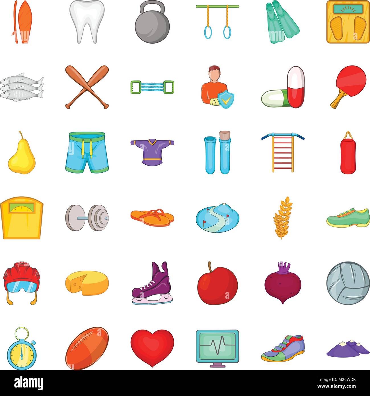 Level of health icons set, cartoon style Stock Vector Image & Art - Alamy