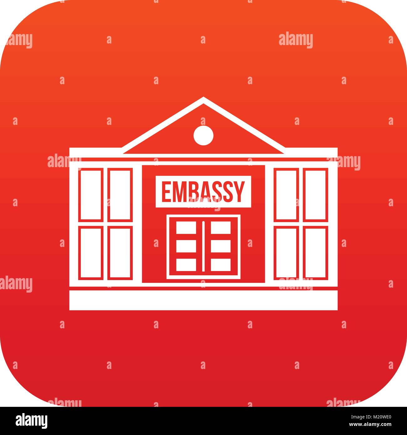 Embassy icon digital red Stock Vector Image & Art - Alamy
