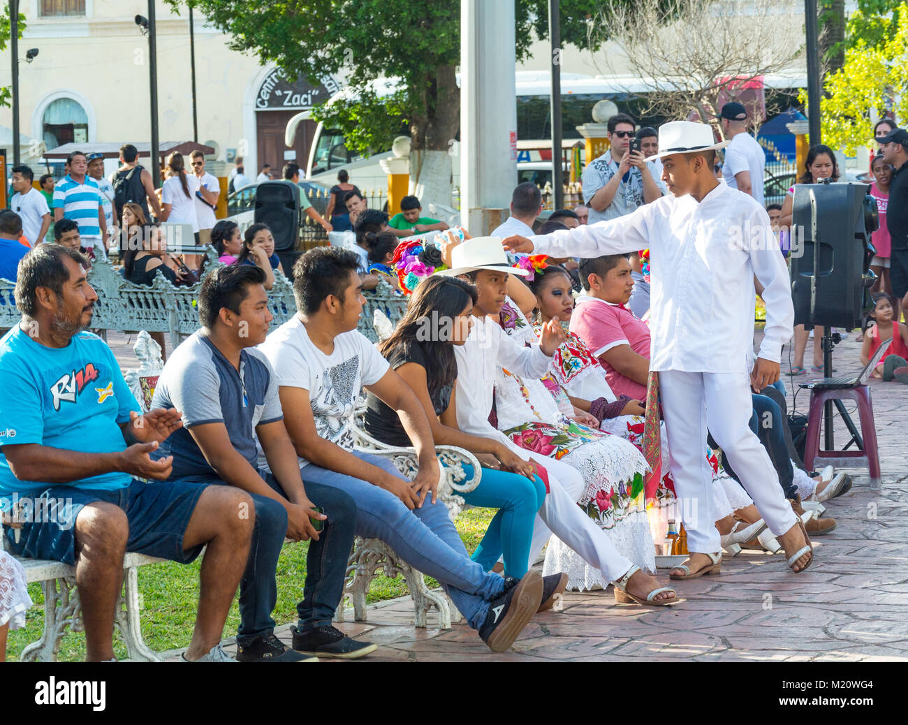 Valladolid, Yucatan, 22th of May 2017 Mexico, Mexican male dancers with ...