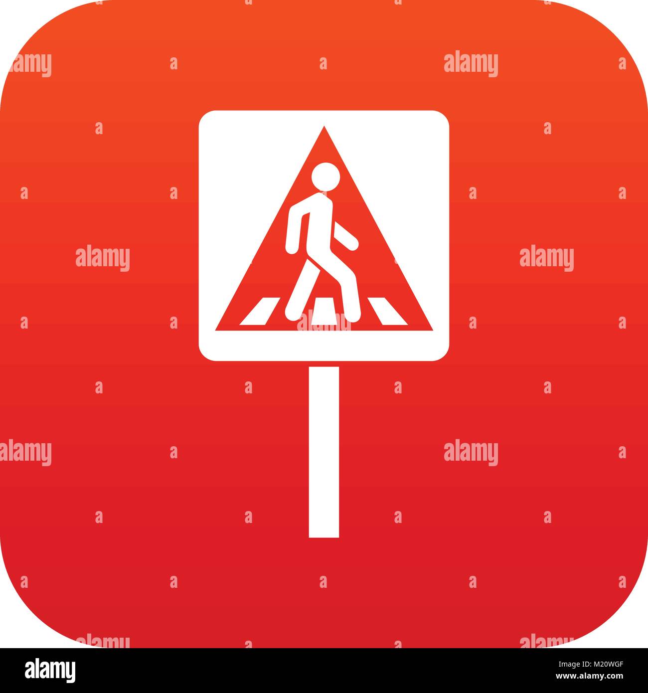Pedestrian sign icon digital red Stock Vector Image & Art - Alamy