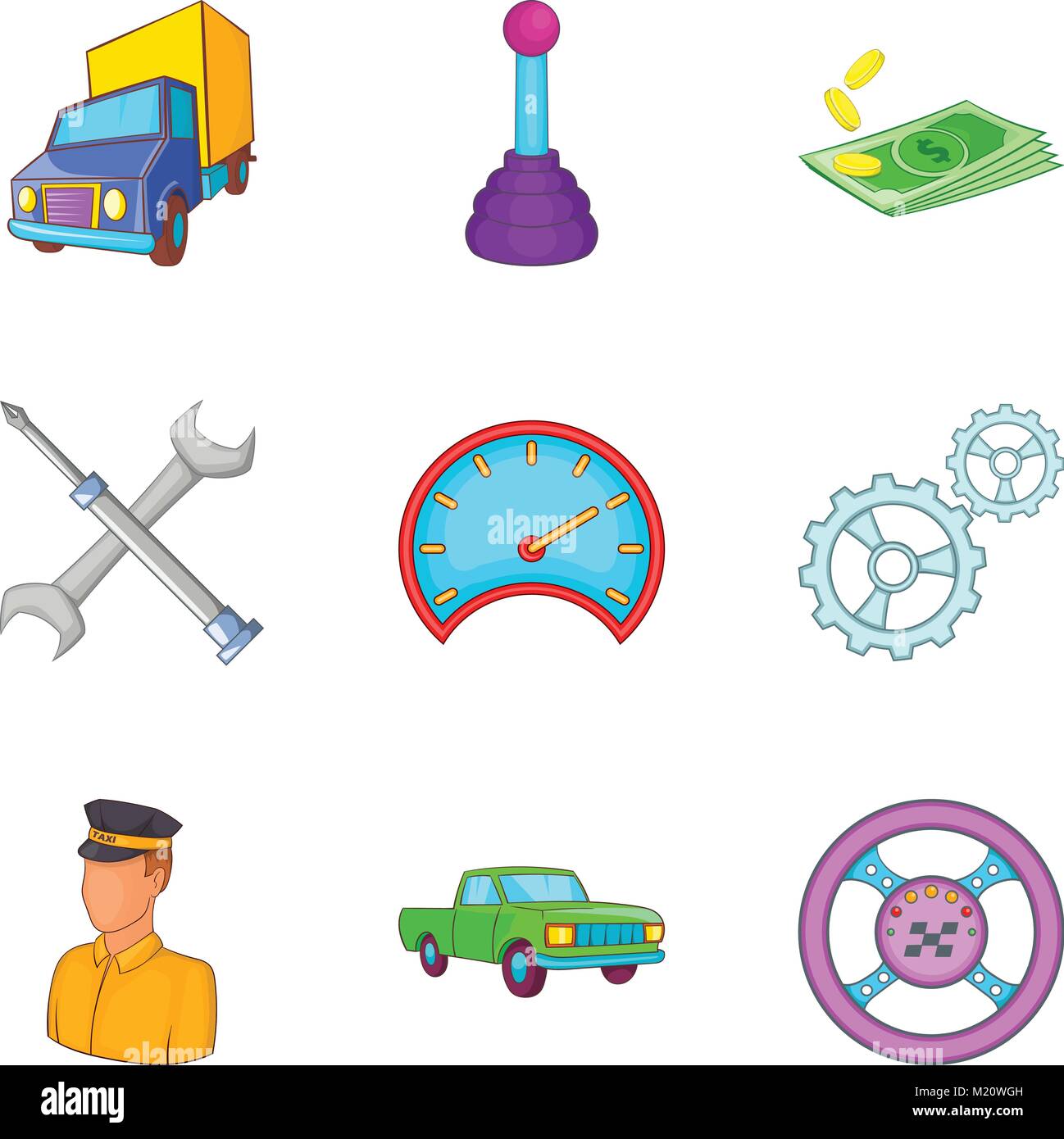 Hauler icons set, cartoon style Stock Vector Image & Art - Alamy
