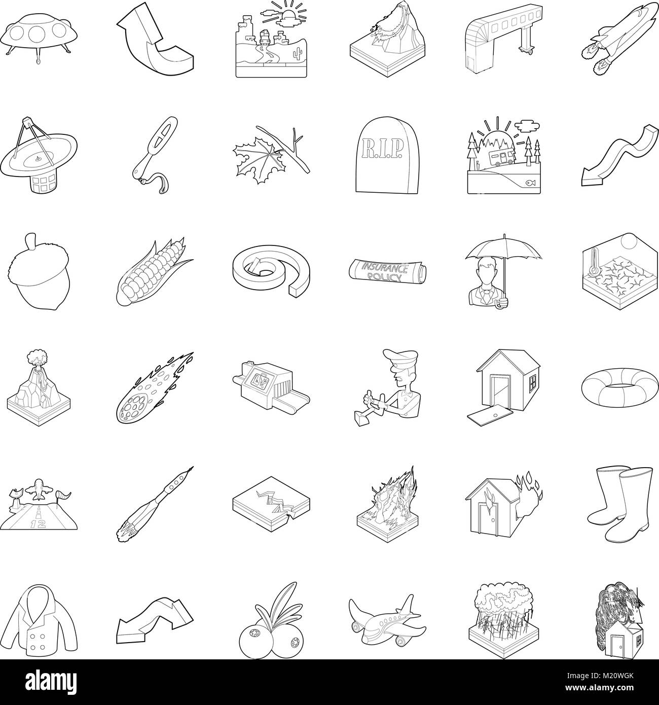 Atmospheric icons set, outline style Stock Vector Image & Art - Alamy