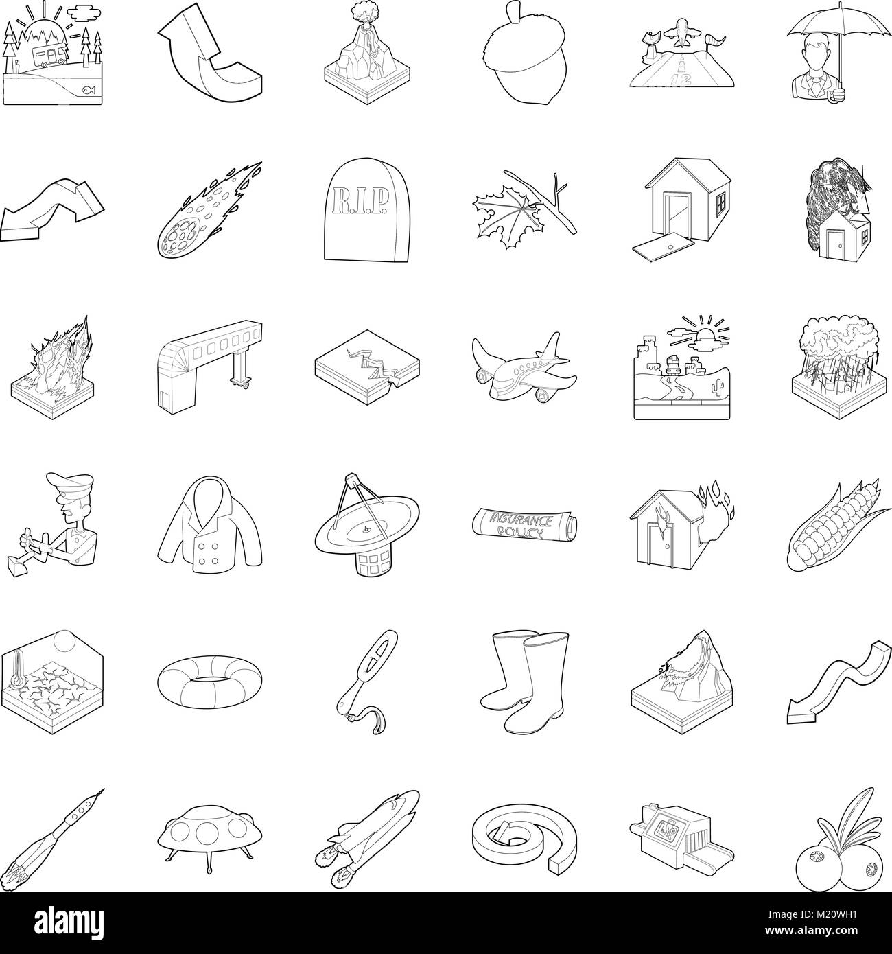 Air icons set, outline style Stock Vector Image & Art - Alamy