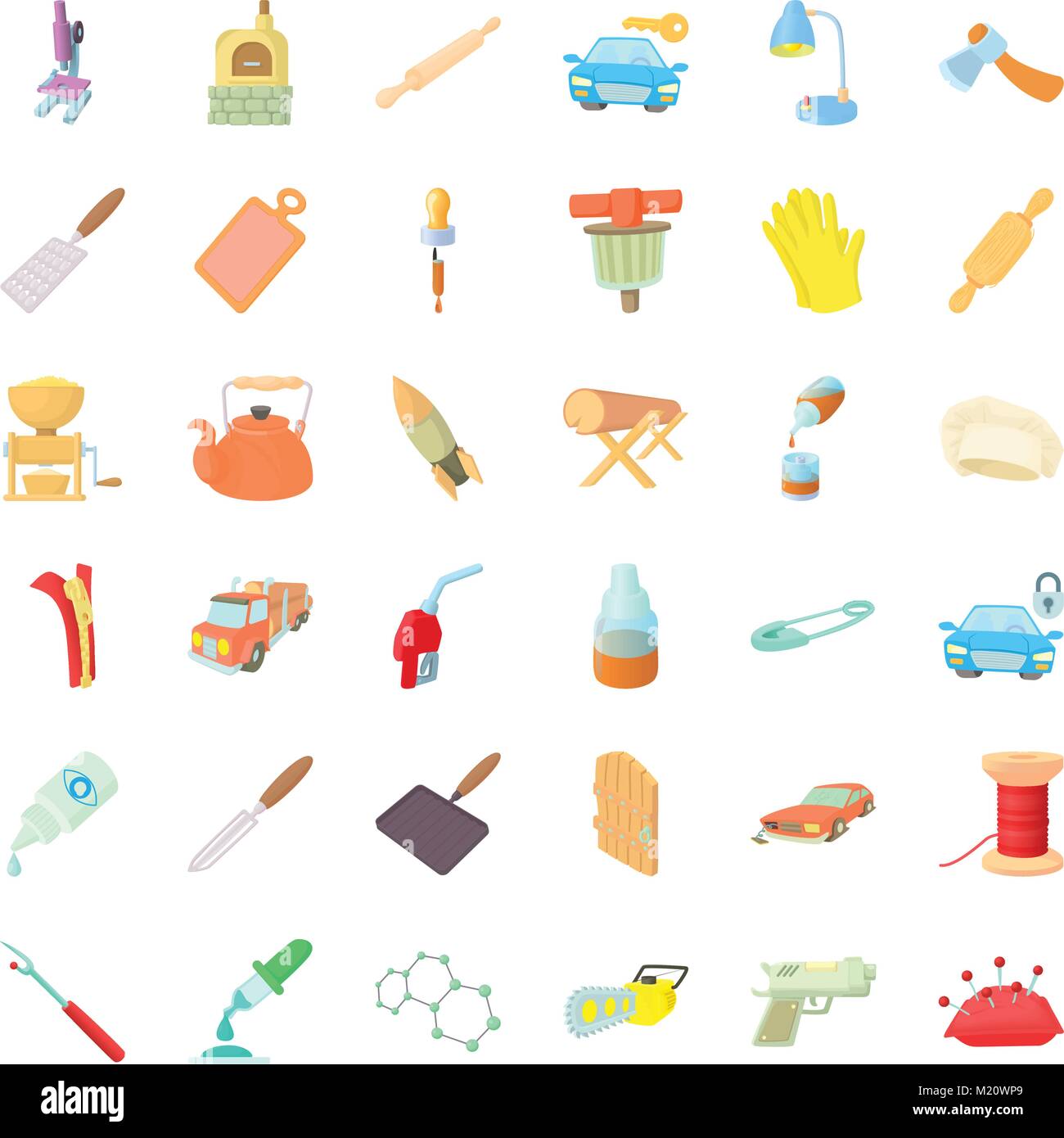 Craft production icons set, cartoon style Stock Vector Image & Art - Alamy