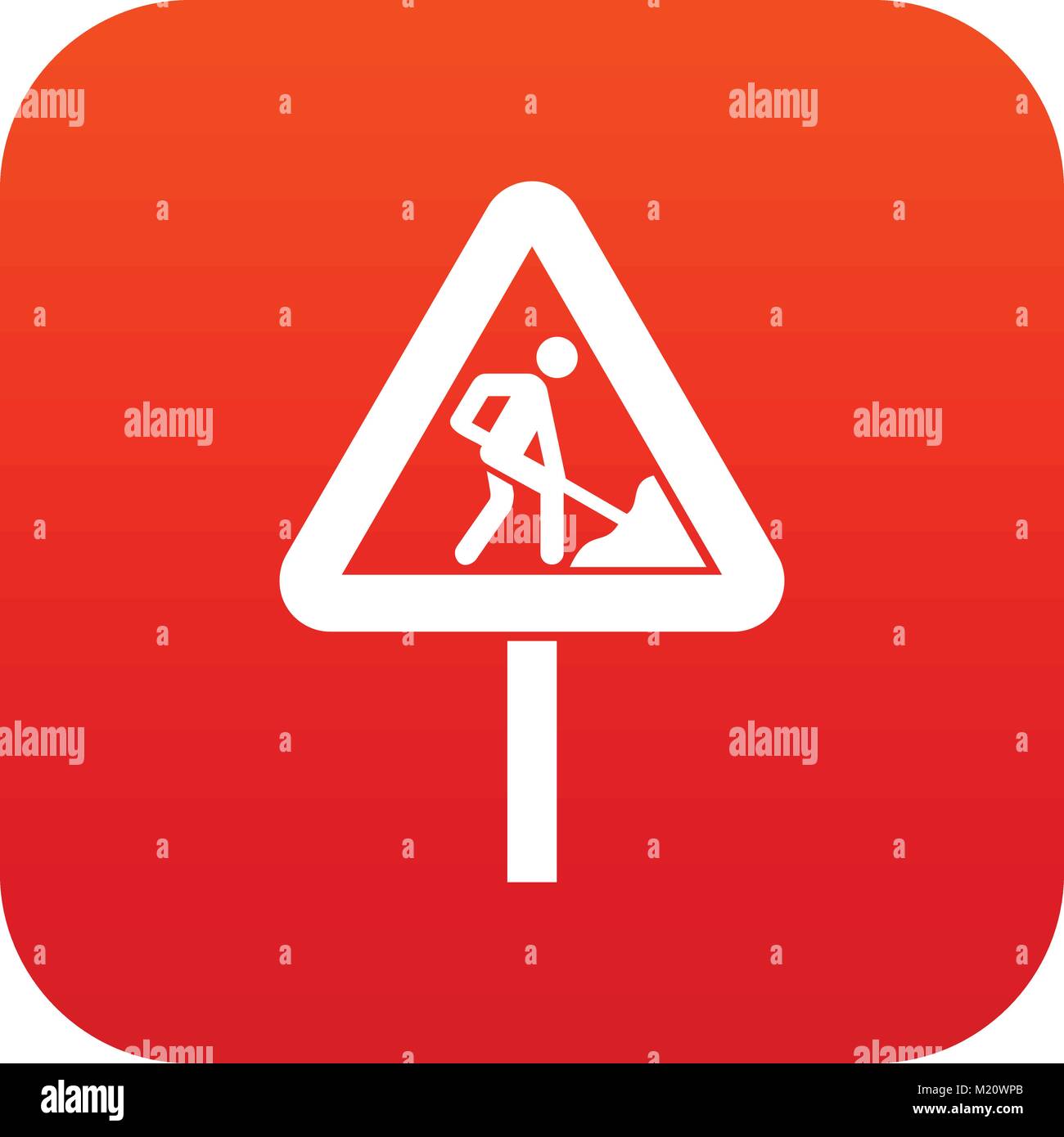 Road works sign icon digital red Stock Vector Image & Art - Alamy