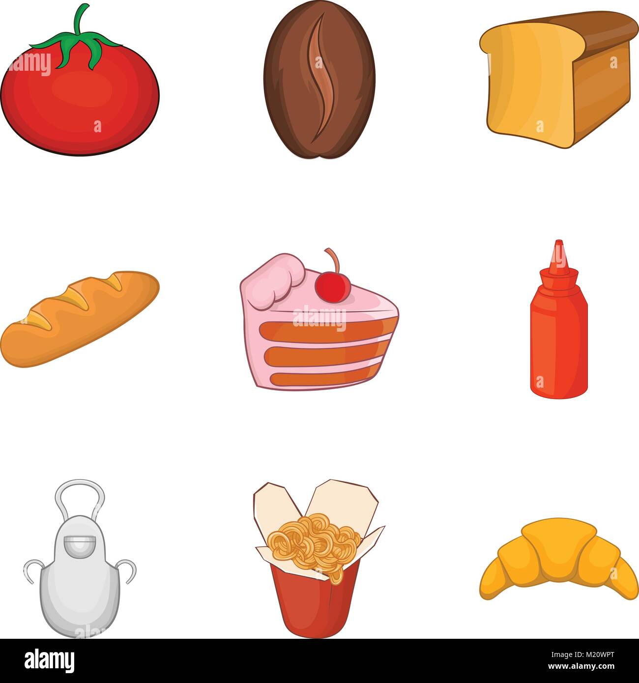 Supper icons set, cartoon style Stock Vector Image & Art - Alamy