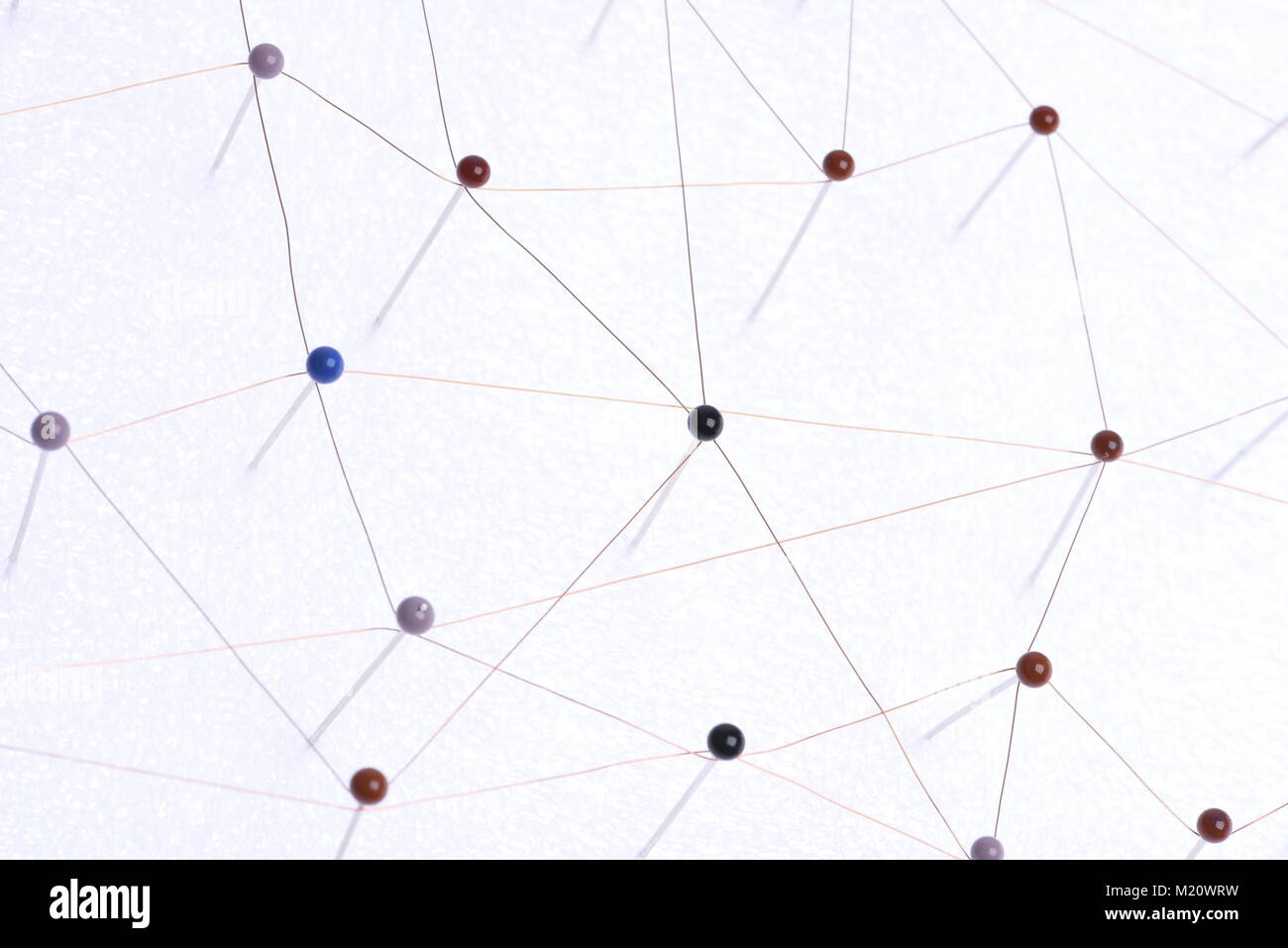 Network between pin, social media and internet concept Stock Photo - Alamy