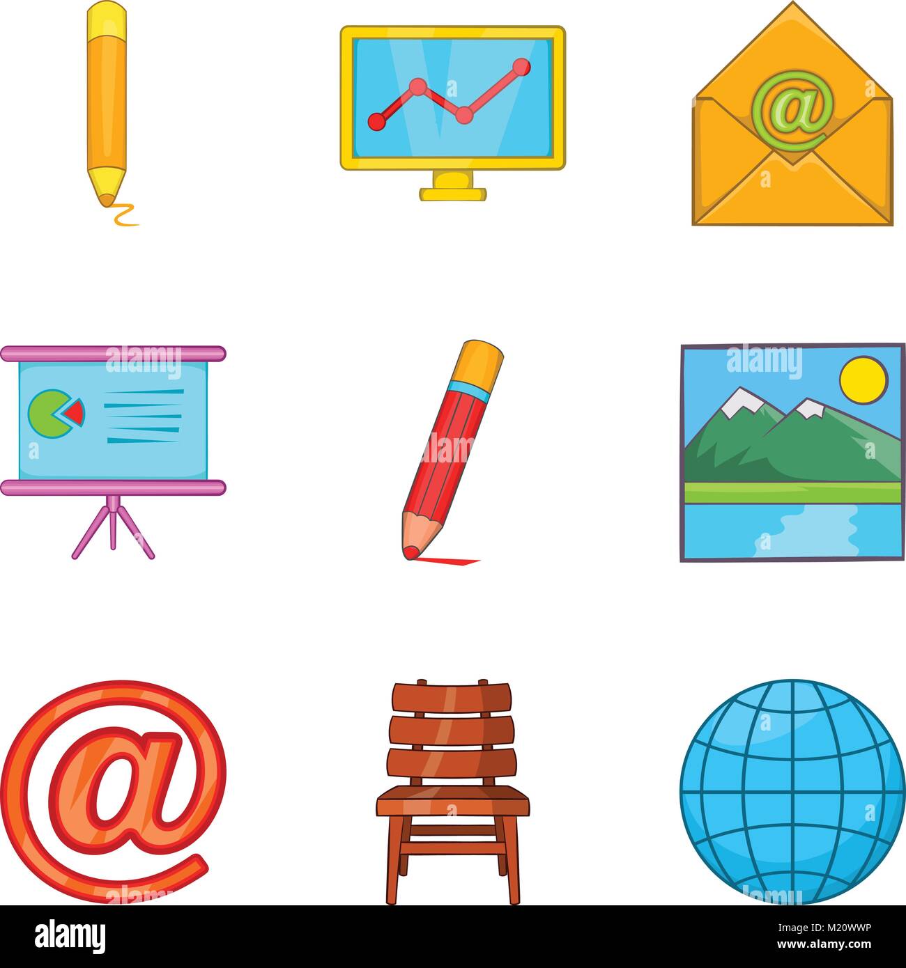 Correspondence icons set, cartoon style Stock Vector Image & Art - Alamy
