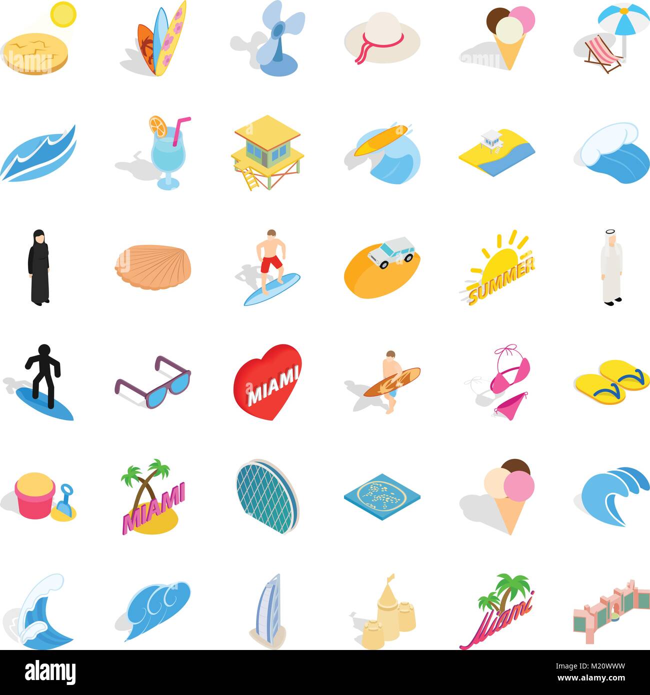 Tropical city icons set, isometric style Stock Vector Image & Art - Alamy