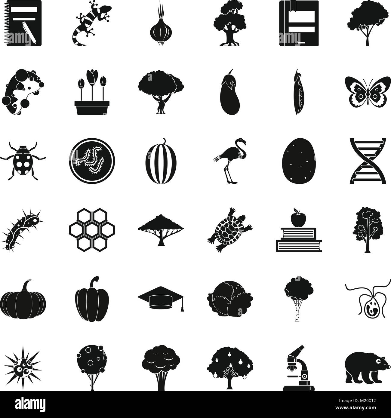 Microbial icons set, simple style Stock Vector Image & Art - Alamy