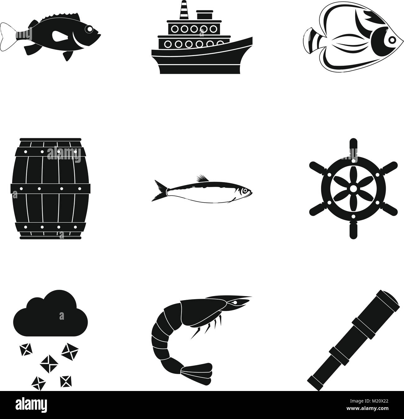 Marine environment icons set, simple style Stock Vector Image & Art - Alamy