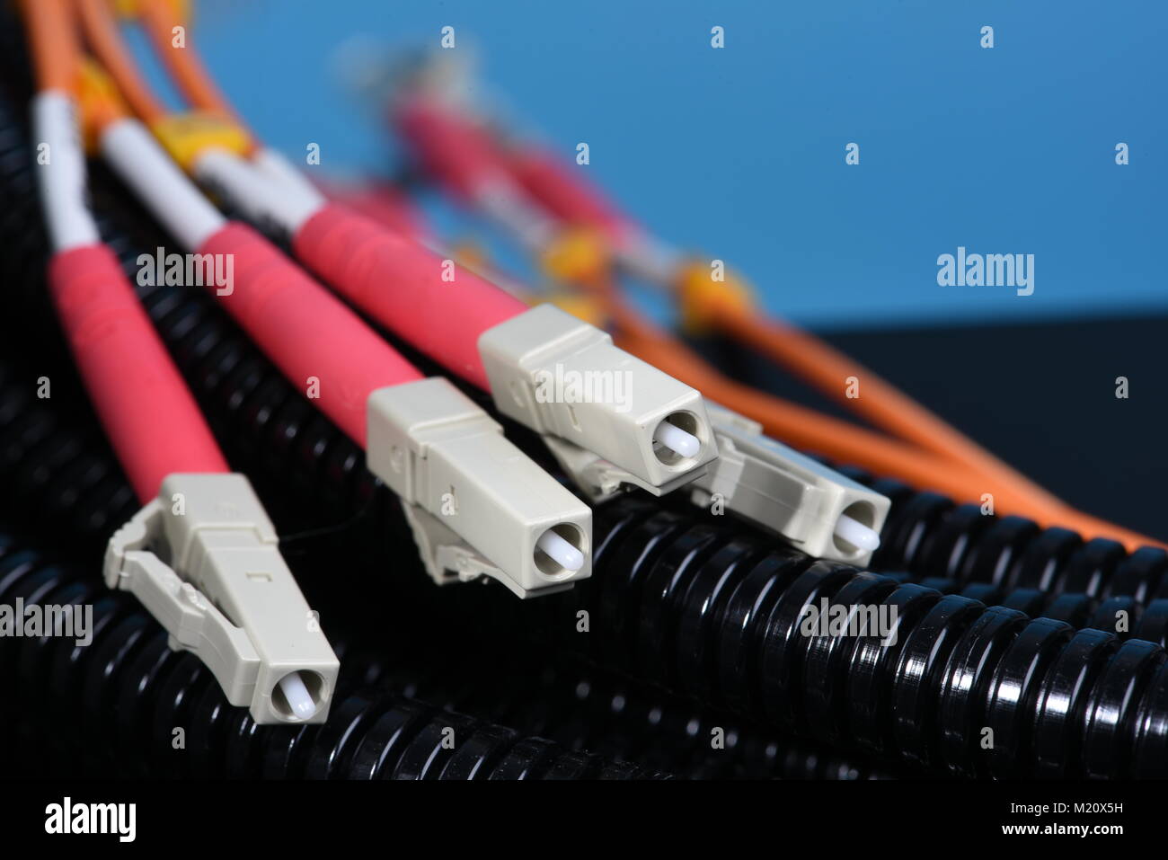 Fiber Optic Cable with Connectors Stock Photo - Alamy