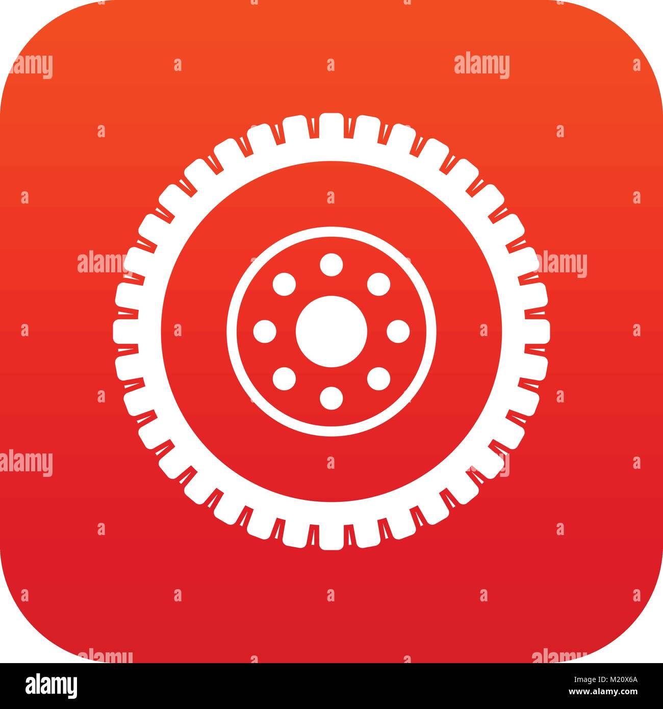 Gear wheel icon digital red Stock Vector Image & Art - Alamy