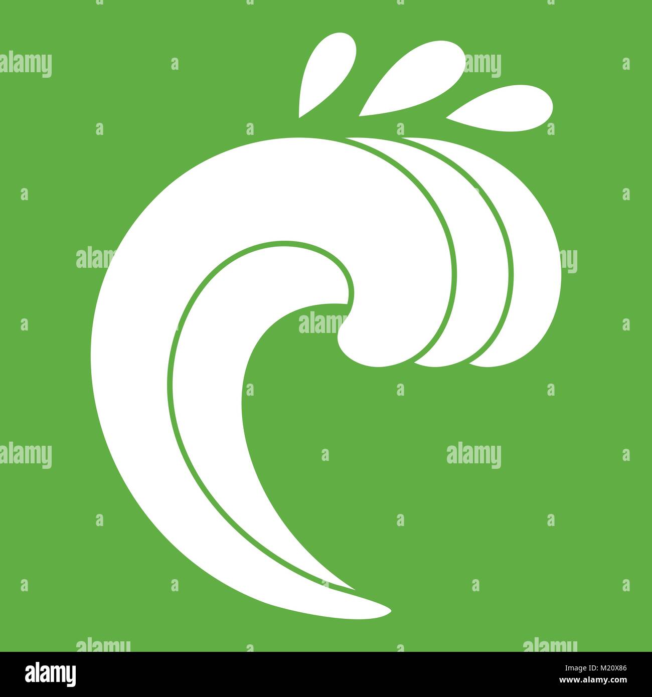 Large curling wave icon green Stock Vector Image & Art - Alamy