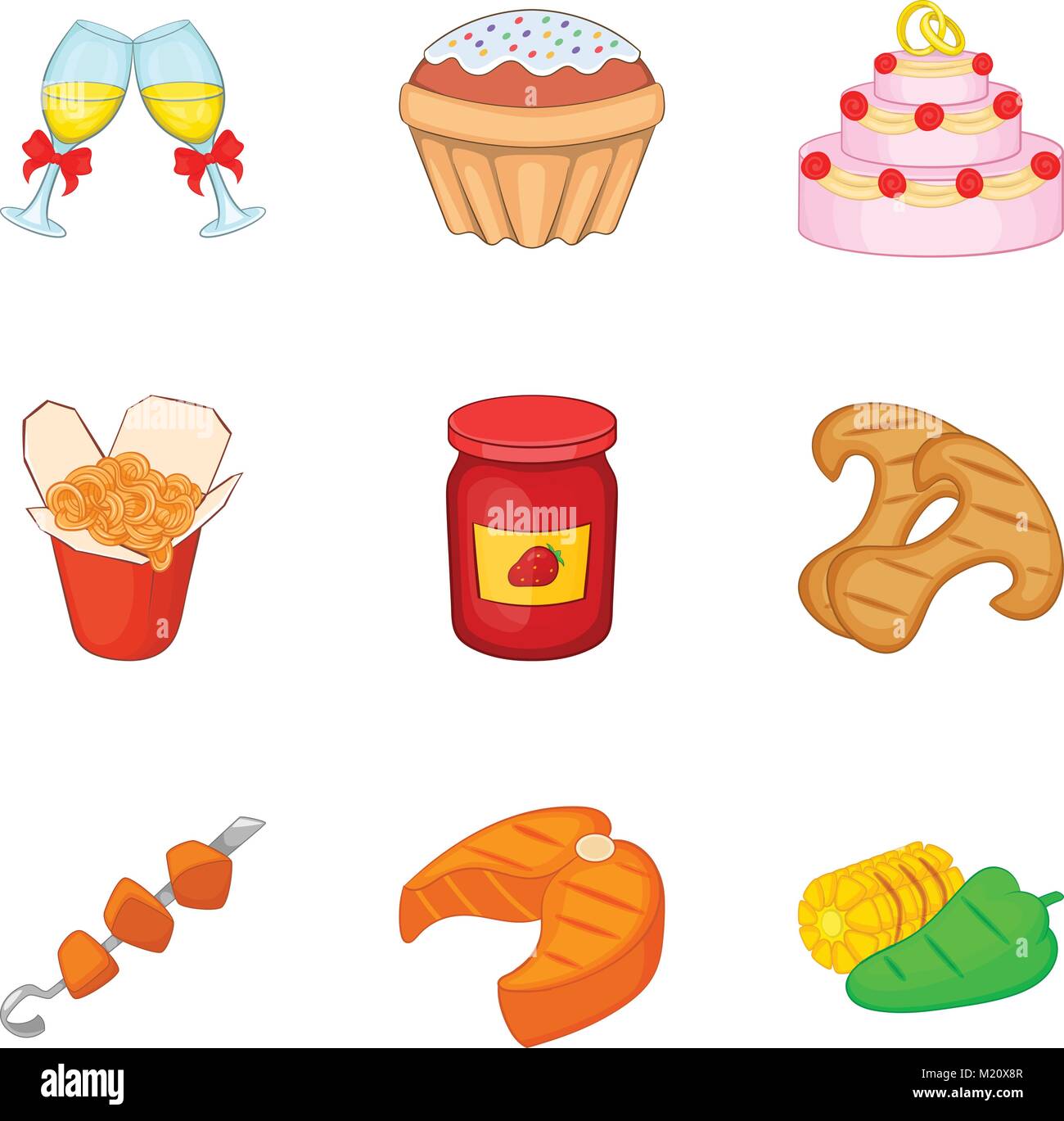 Feed icons set, cartoon style Stock Vector Image & Art - Alamy