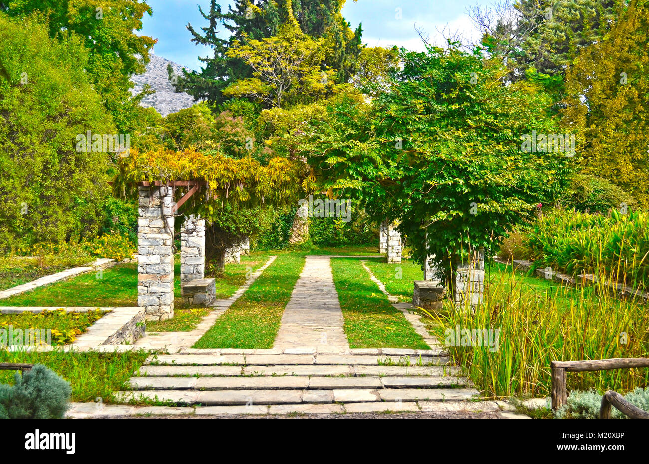Diomides botanical garden of Greece - greek botanic garden Stock Photo ...