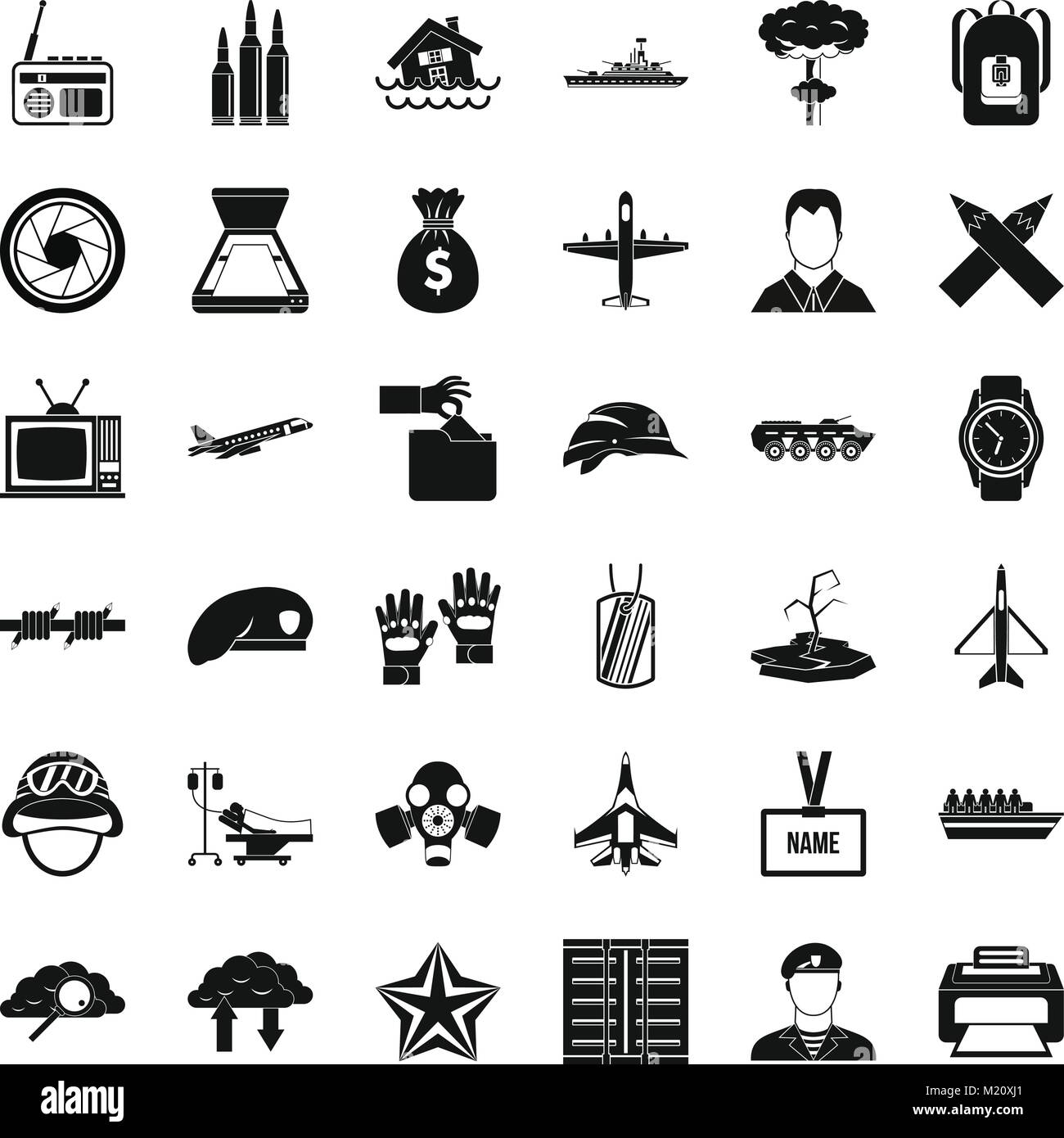 Armed force icons set, simple style Stock Vector Image & Art - Alamy