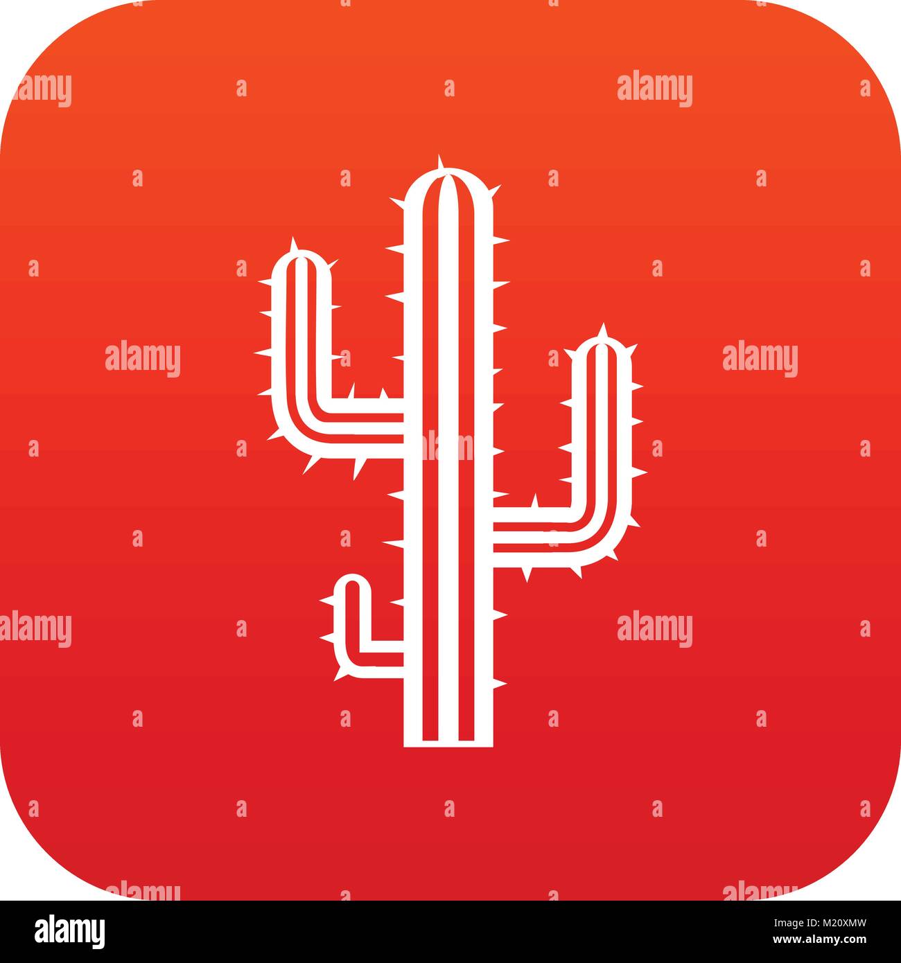 Cactus icon digital red Stock Vector Image & Art - Alamy