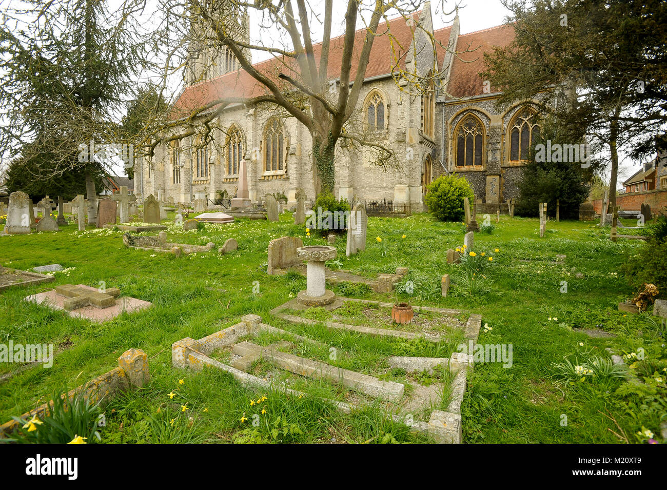All Saints Churchyard and All Saints Church from XIX century in Marlow ...