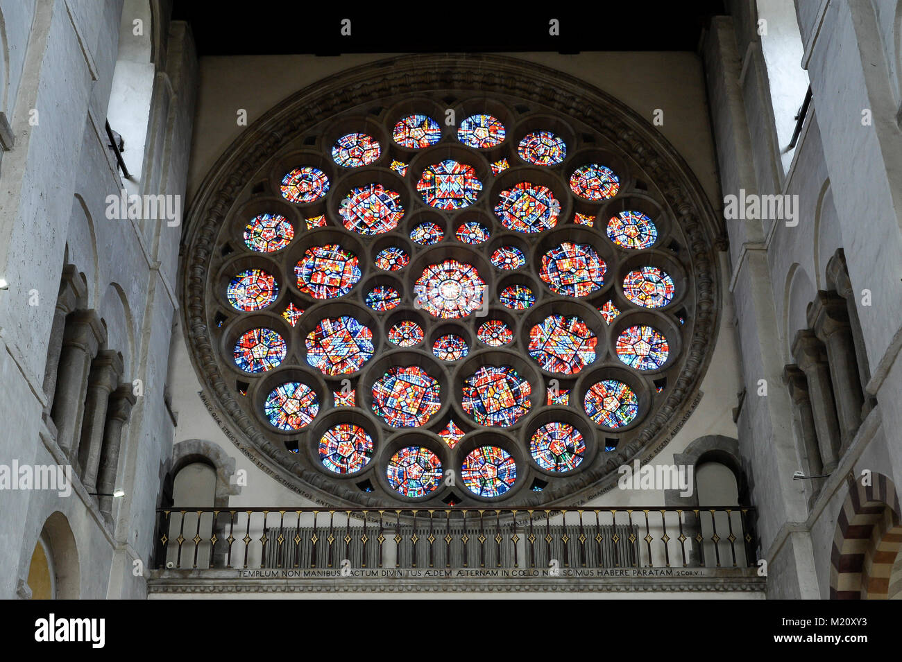 Gothic Rose window in Norman, Romanesque and Gothic style Cathedral and ...