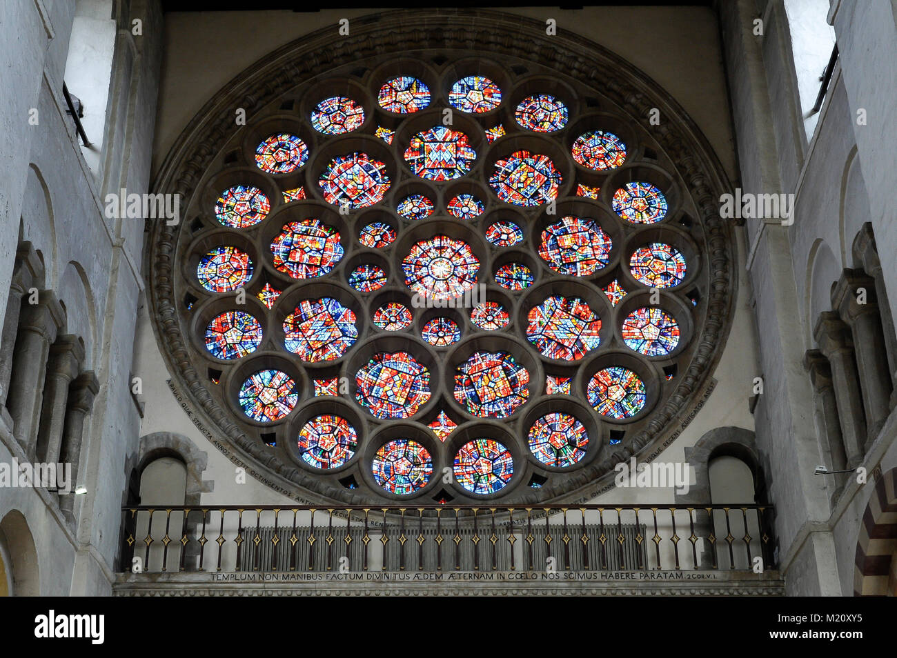 Gothic Rose window in Norman, Romanesque and Gothic style Cathedral and ...