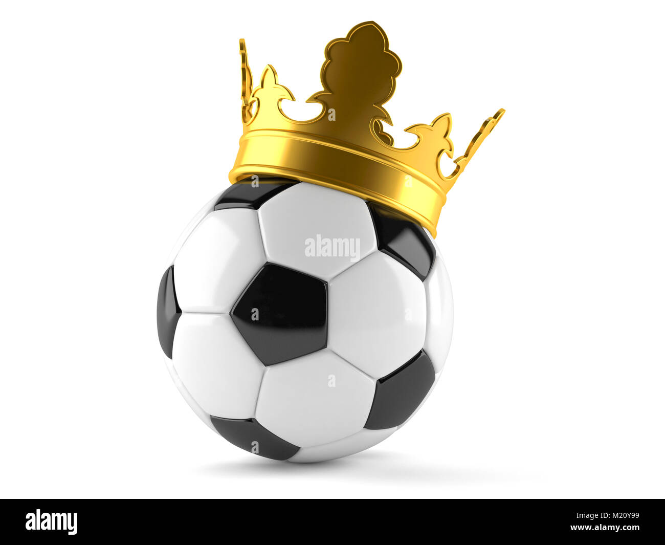 Soccerball with crown isolated on white background Stock Photo - Alamy