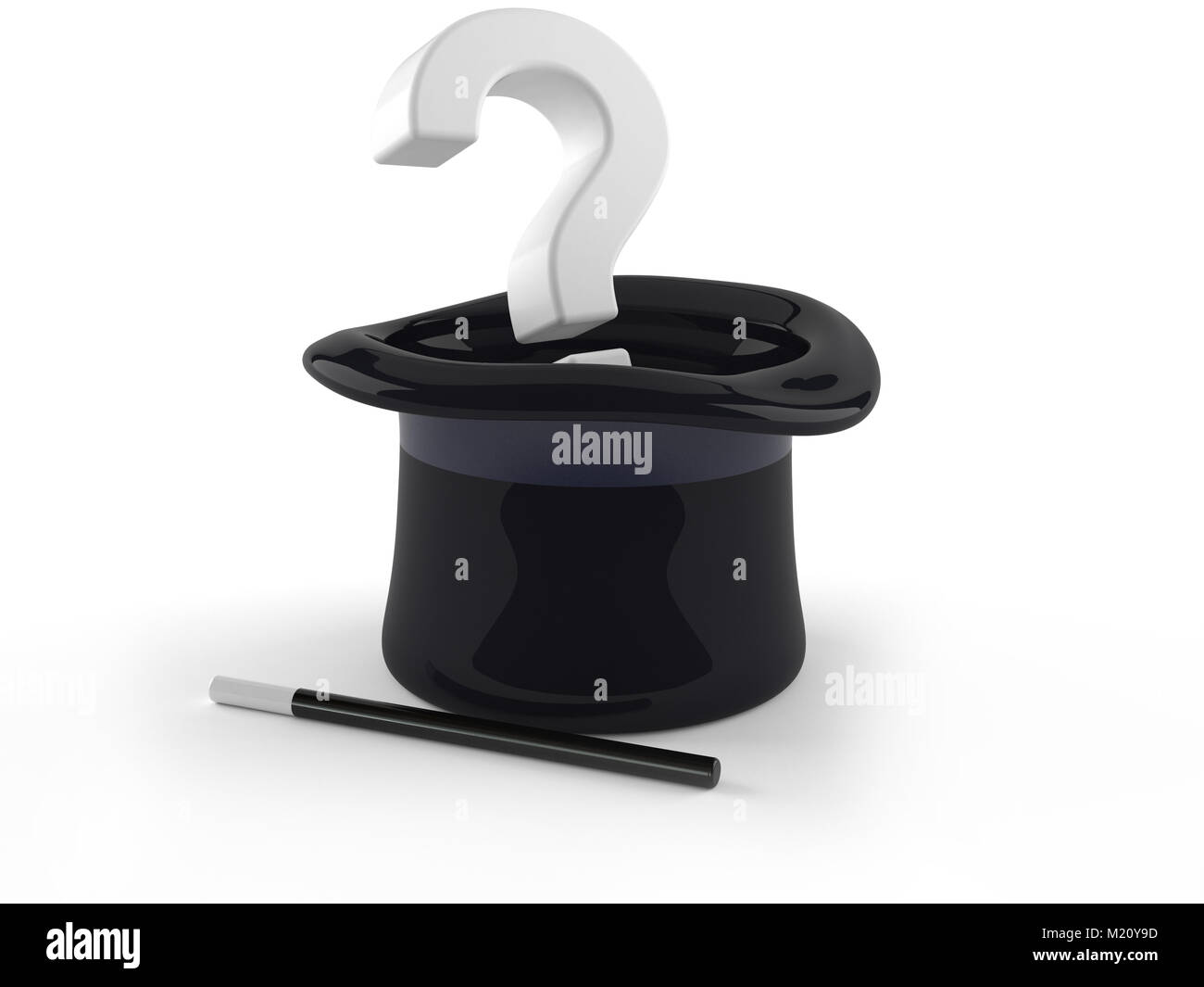 Question mark inside magic hat isolated on white background Stock Photo ...