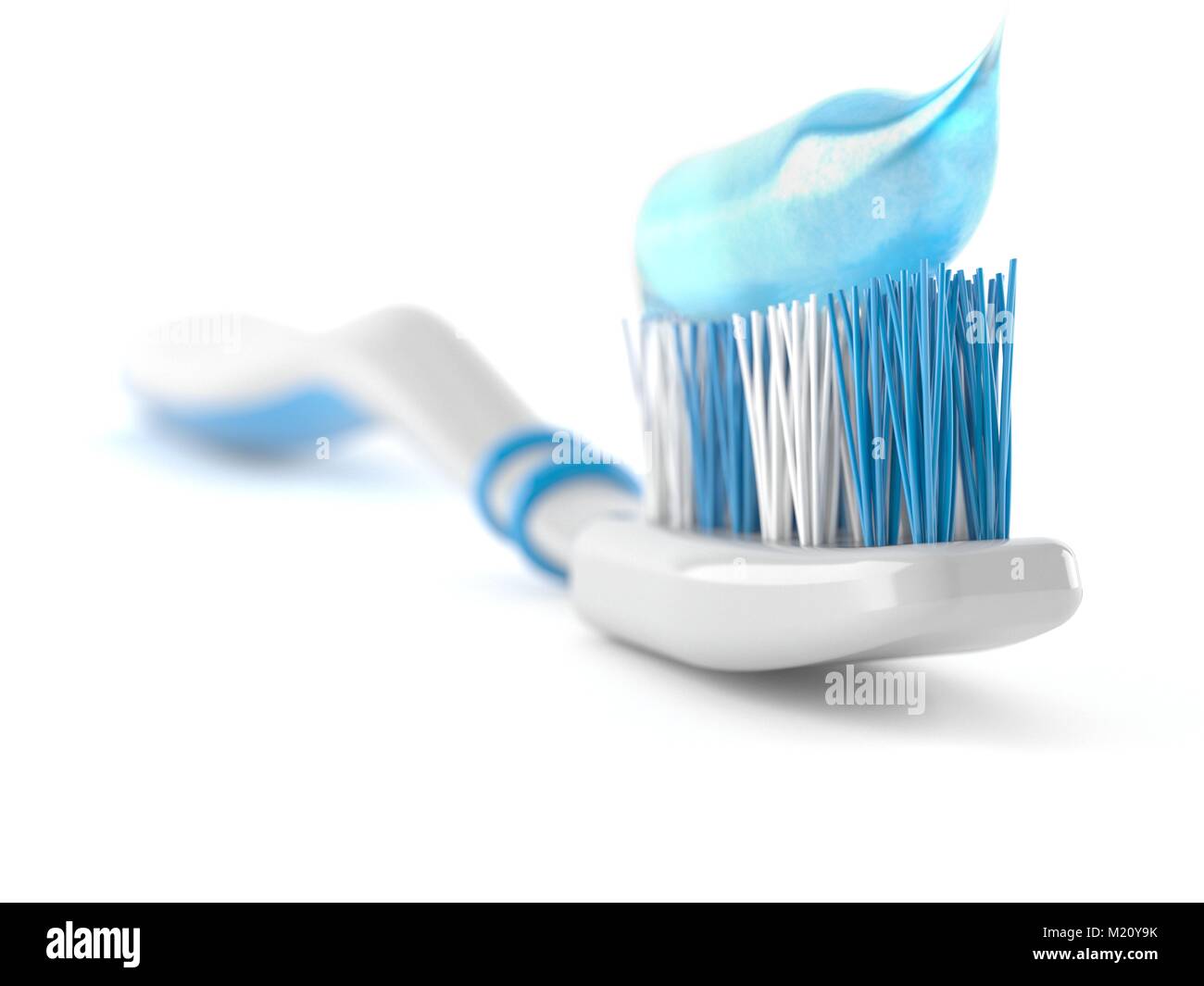Toothbrush with toothpaste isolated on white background Stock Photo - Alamy