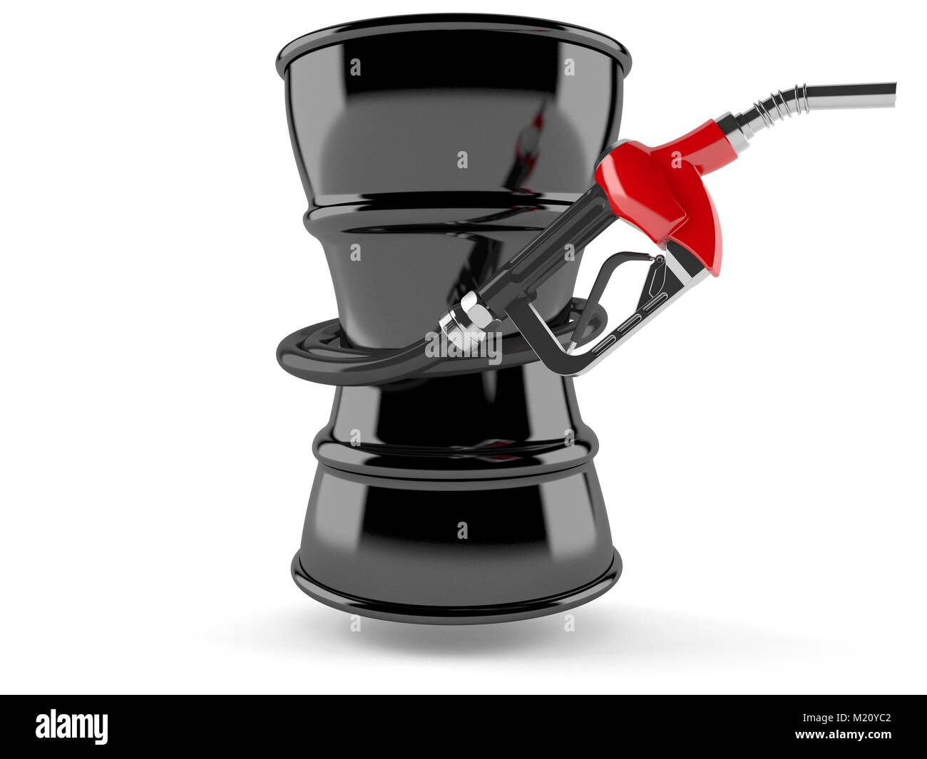 Gasoline nozzle with barrel isolated on white background Stock Photo ...