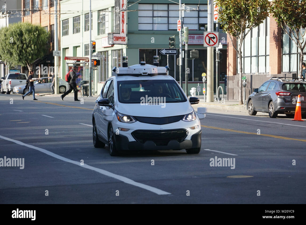 Self Driving Car Testing on the Streets of San Francisco Stock Photo ...
