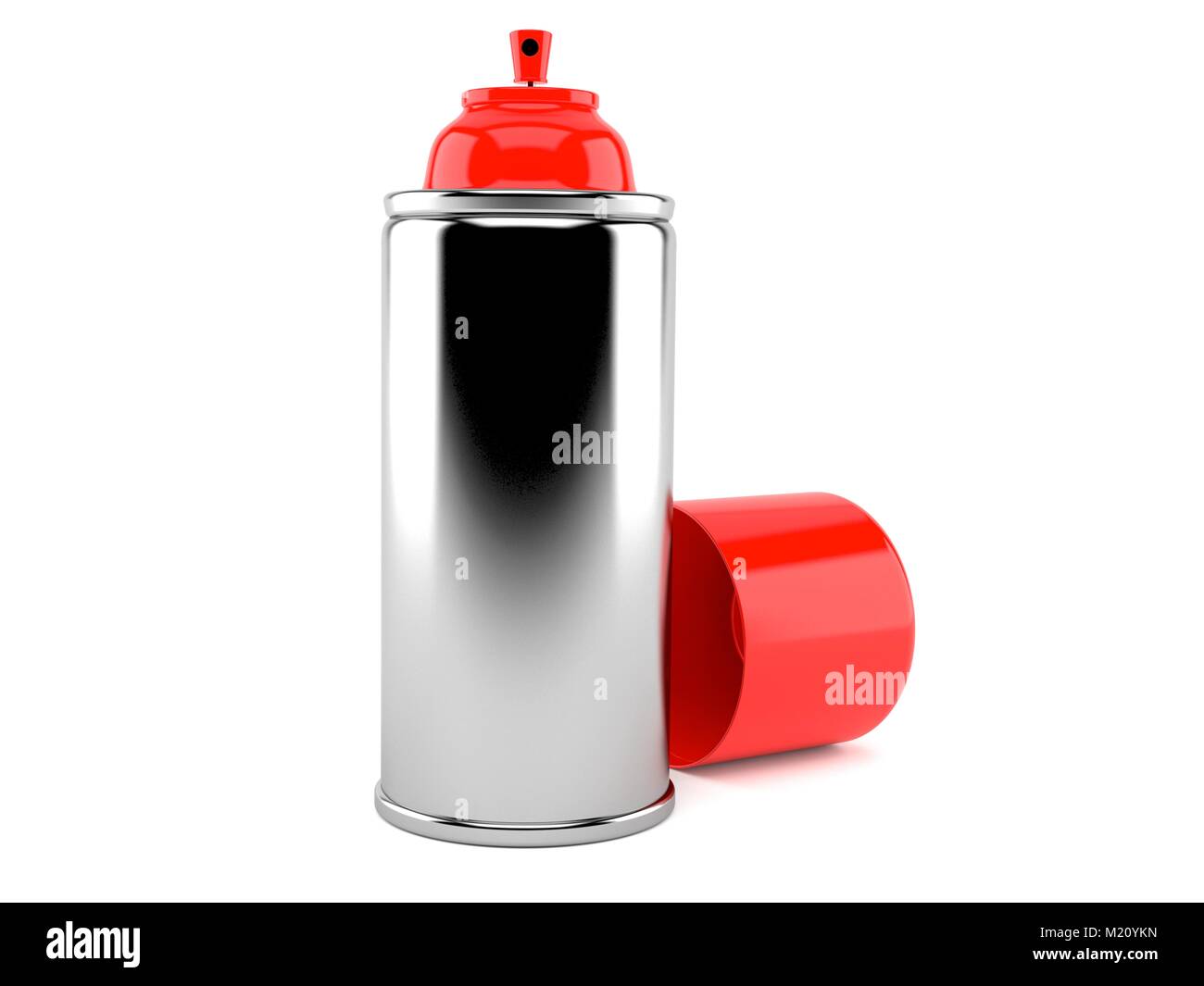 Red spray can isolated on white background Stock Photo - Alamy