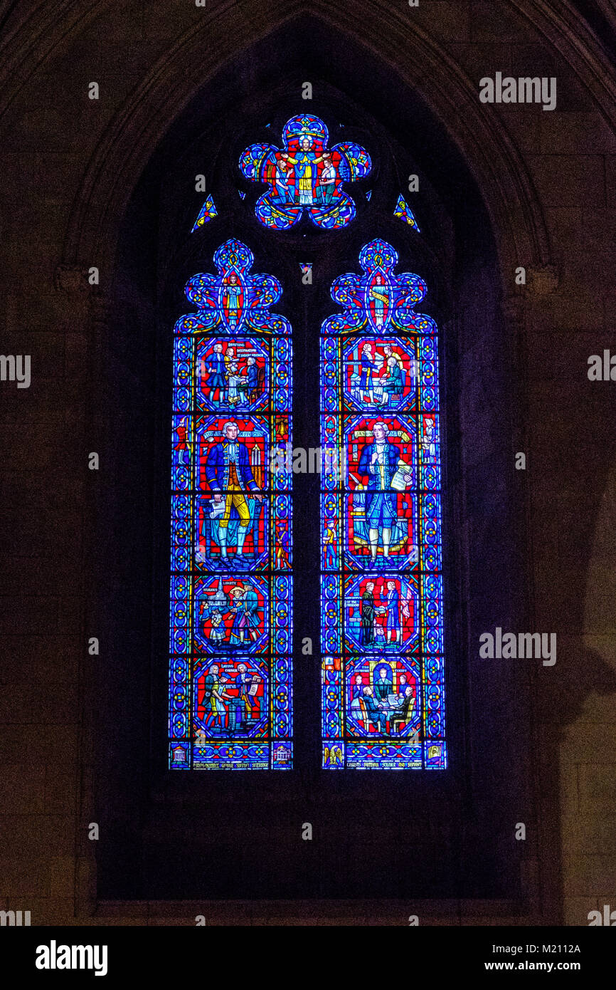 American Statesmen Stained Glass Window, North Transept, Washington ...