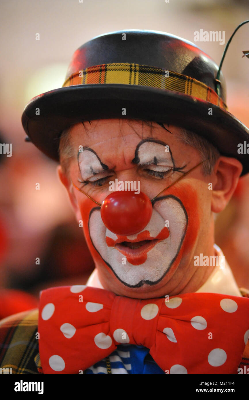 Mattie, a clown attending the 67th Annual Grimaldi Clown Church Service ...